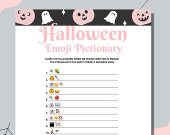 Halloween Emoji Pictionary Quiz Halloween Activity - Etsy