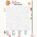 Autumn, Fall, WORD SEARCH, Printable Game, Games for Kids, Instant ...