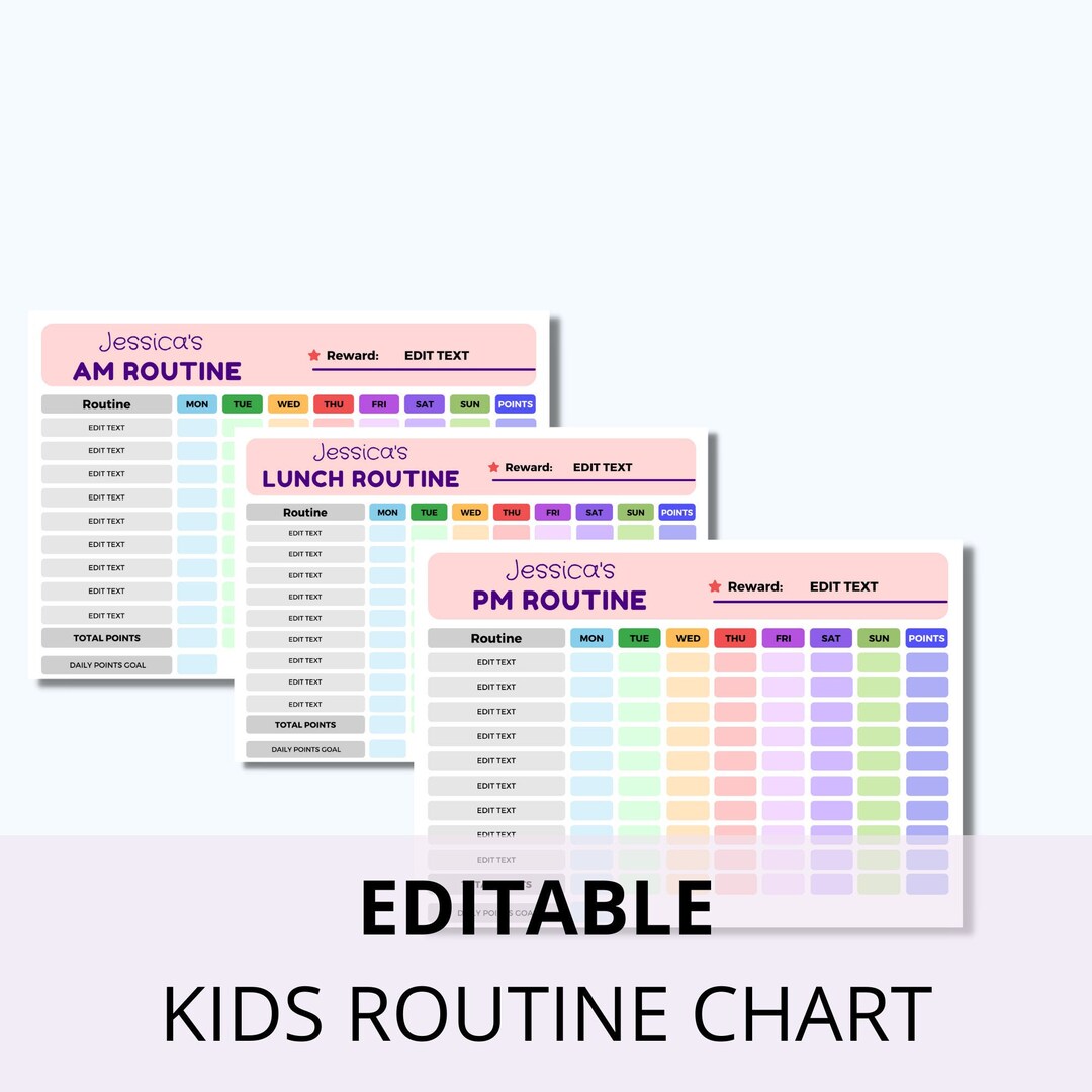 EDITABLE Responsibility Chart, Chore Chart, Chore Chart for Kids, Kids ...