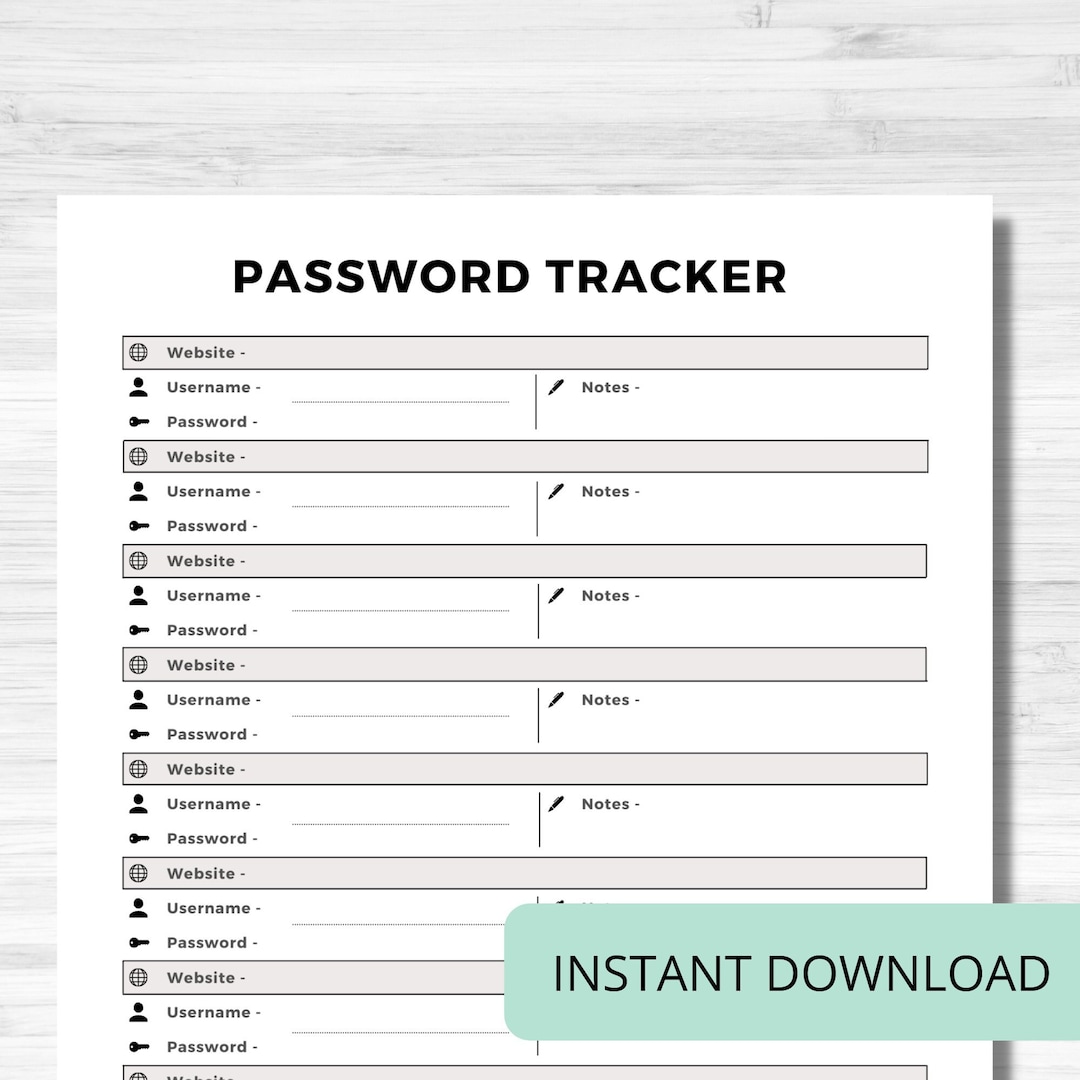 Password Tracker, Password Book, Password Organizer, Password Keeper ...