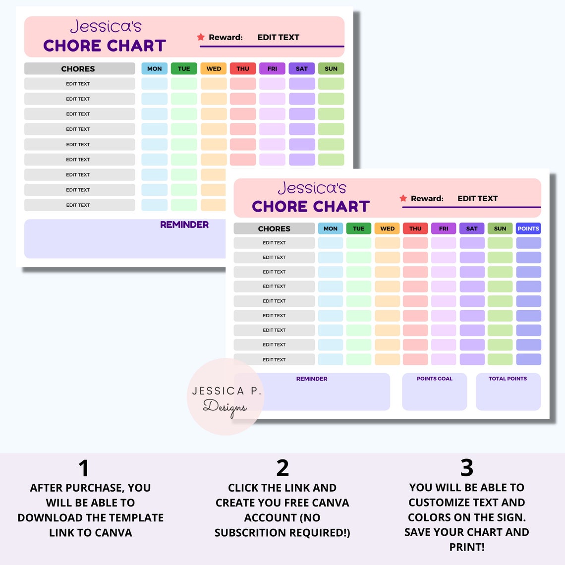 EDITABLE Chore Chart, Responsibility Chart, Chore Chart for Kids, Kids ...