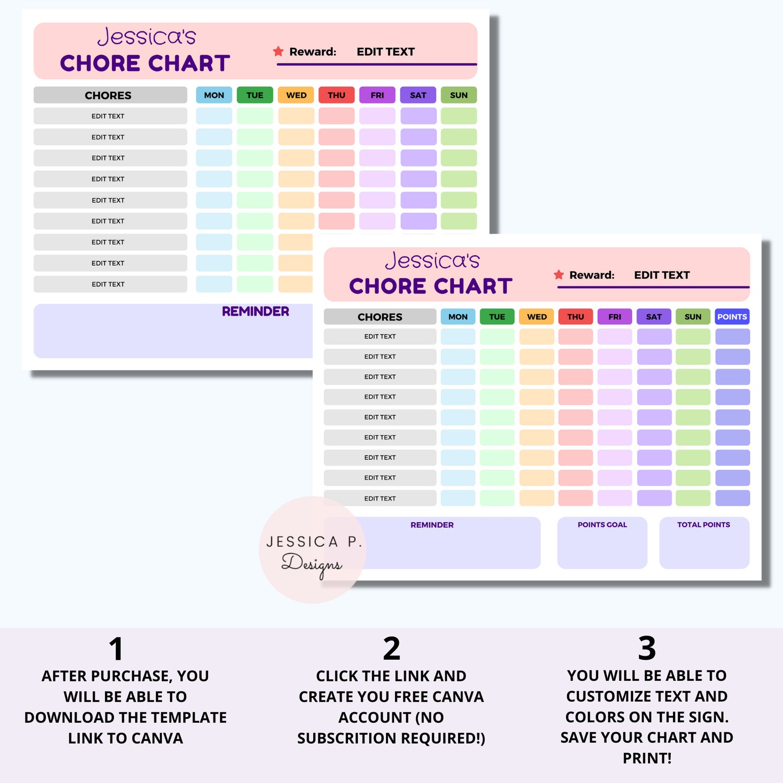 EDITABLE Chore Chart, Responsibility Chart, Chore Chart for Kids, Kids ...