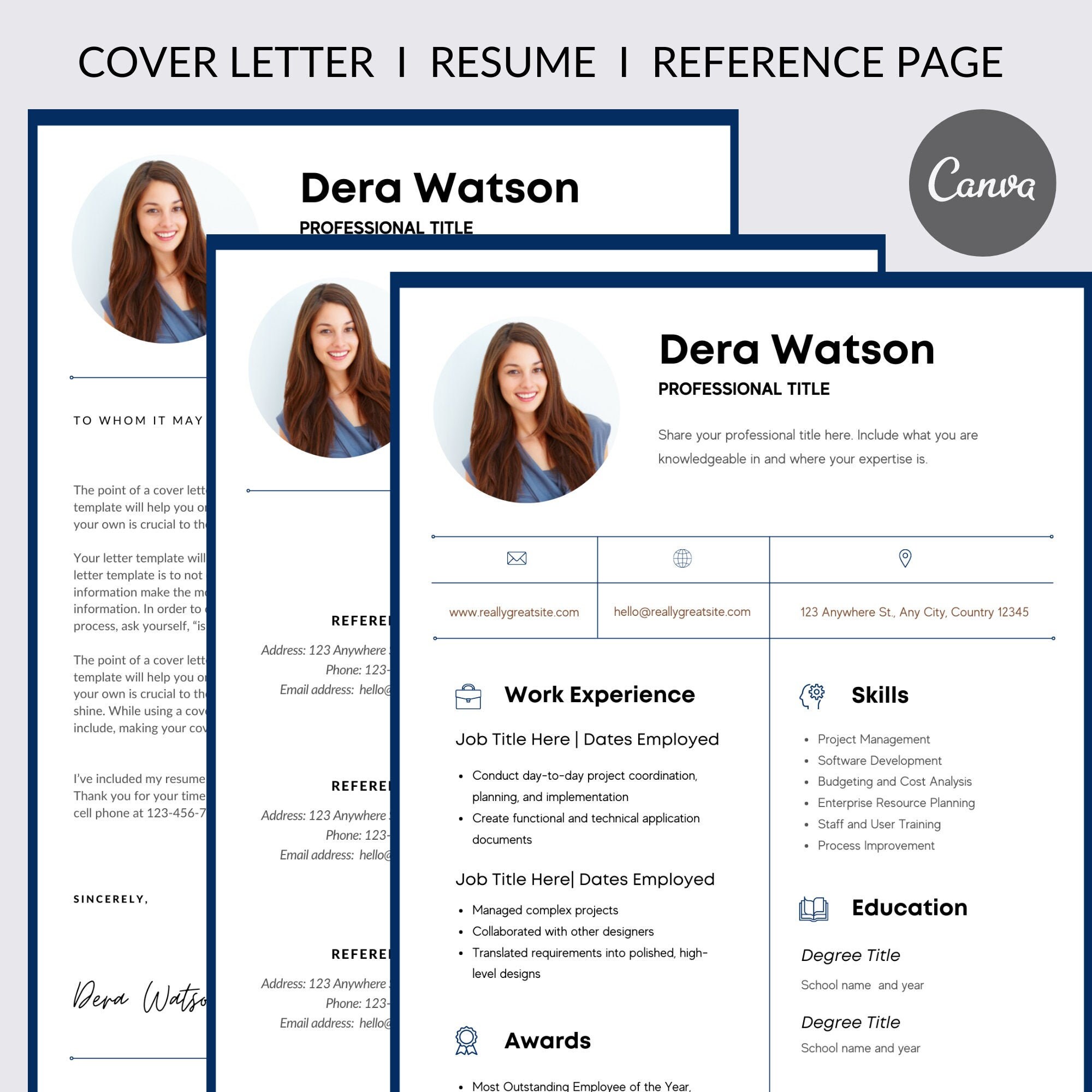 Resume Template, College Resume Template, CV Template With Photo, CV ...
