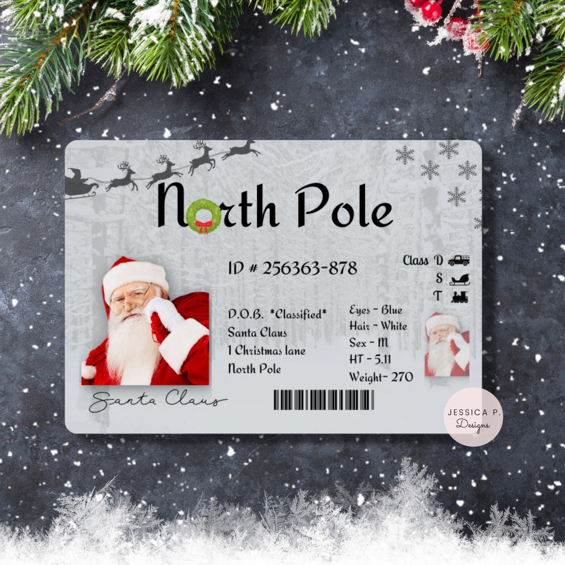 Santa, SANTA CLAUS LICENSE, Christmas, Printable, Instant Download ...