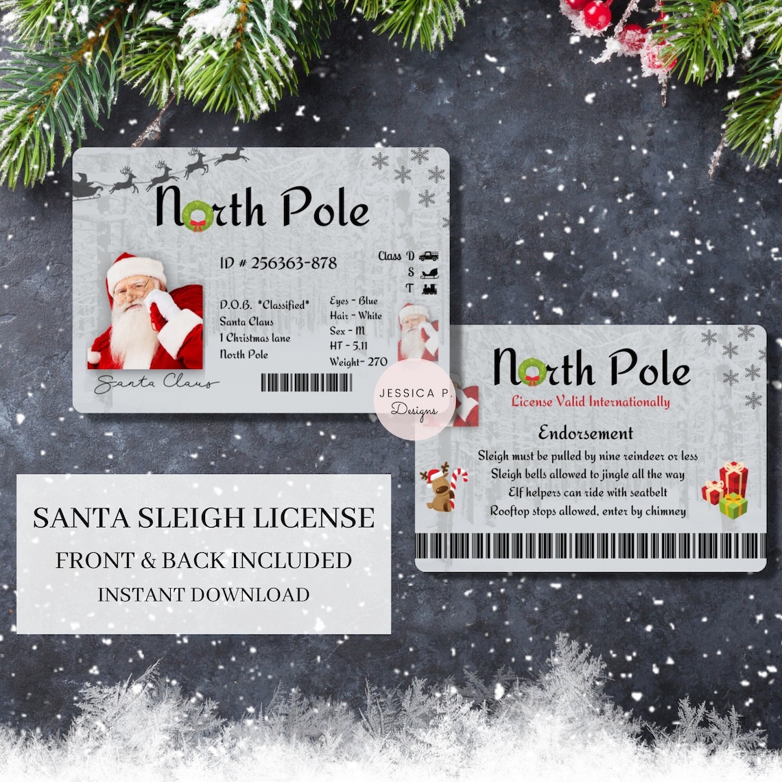 Santa, SANTA CLAUS LICENSE, Christmas, Printable, Instant Download ...