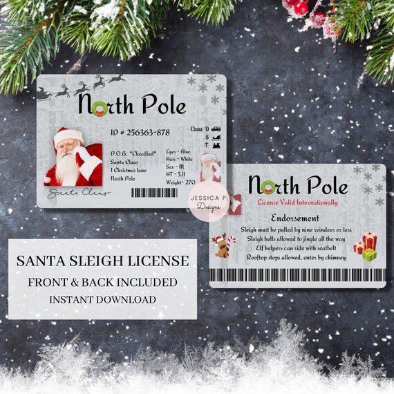 Santa SANTA CLAUS LICENSE Christmas Printable Instant - Etsy