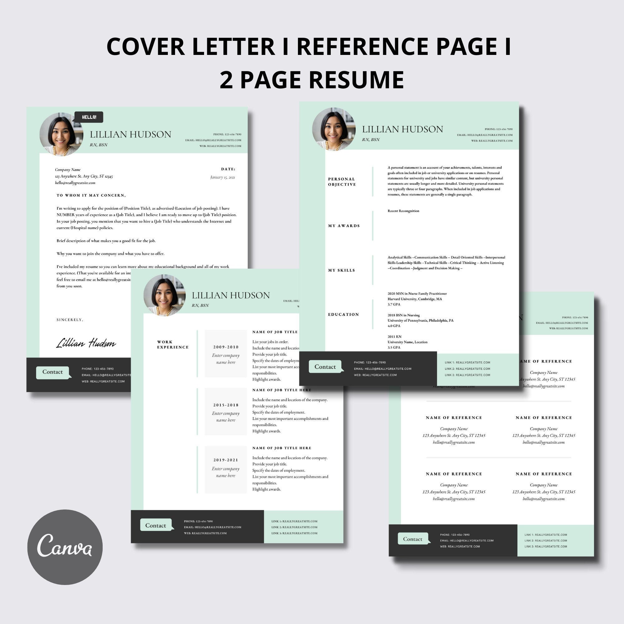 Resume Template, College Resume Template, CV Template With Photo, CV ...