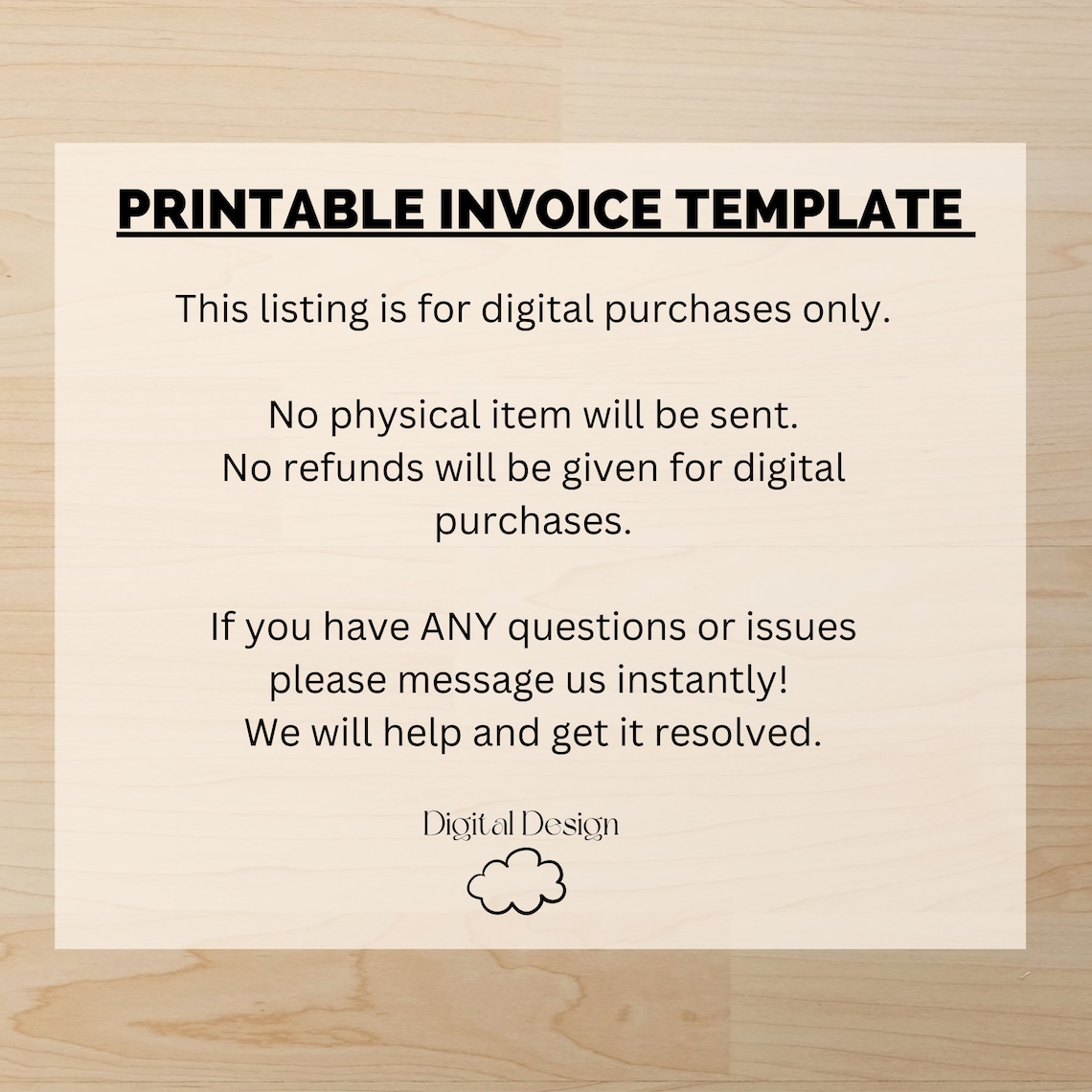 INVOICE TEMPLATE, Printable Invoice, Business Invoice, Small Business ...