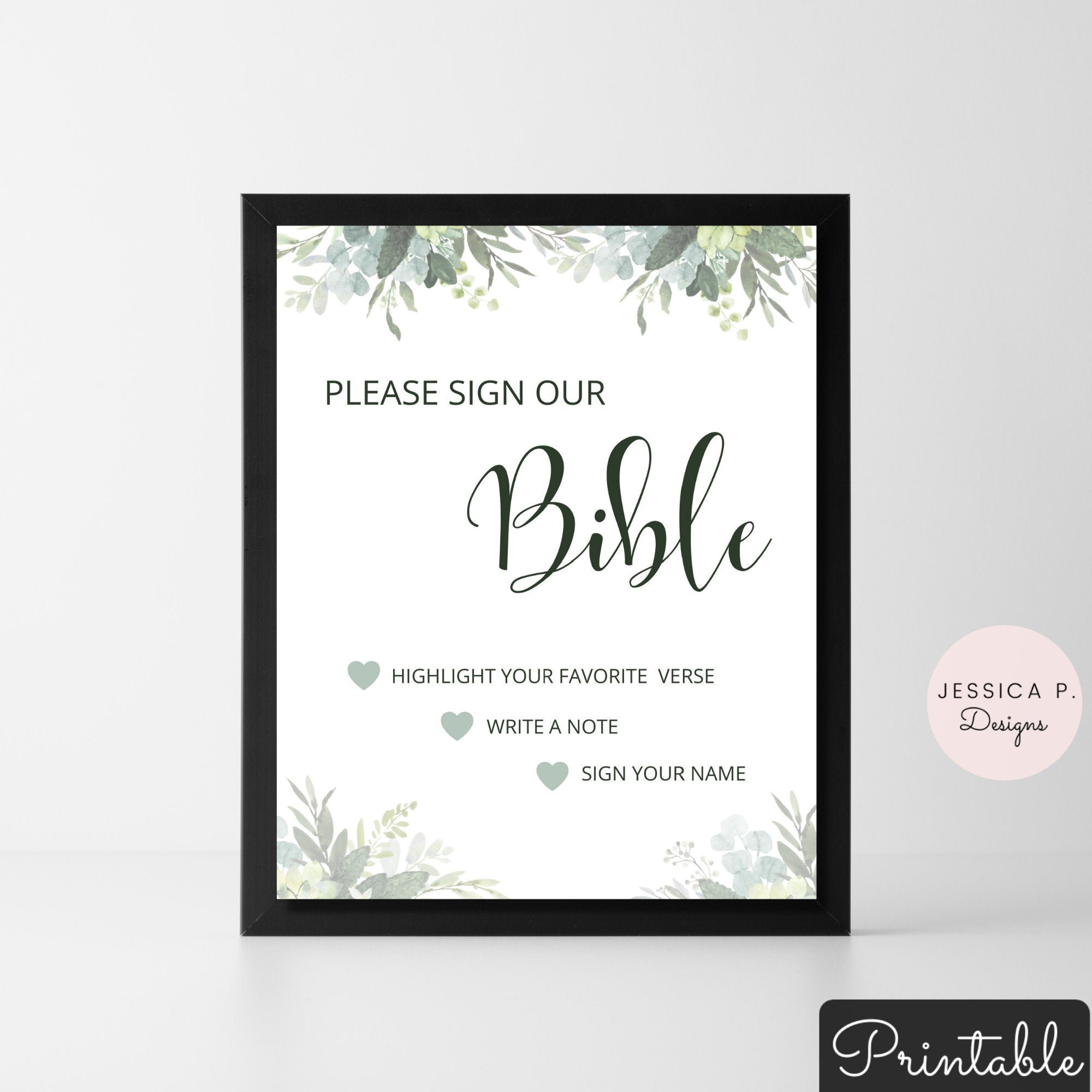 Bible Guest Book, Bridal Shower Sign, Wedding Sign, Bible Verse Sign ...