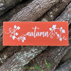 AUTUMN Script Sign, Rustic Wood Fall Sign, Fall Decor, Autumn Wall ...