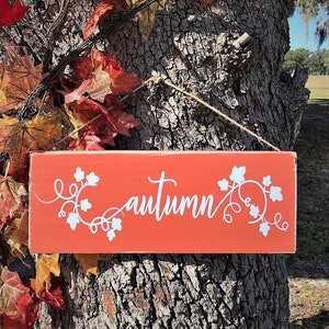 AUTUMN Script Sign, Rustic Wood Fall Sign, Fall Decor, Autumn Wall ...