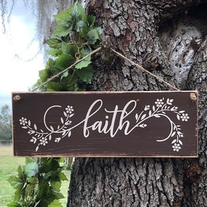 FAITH Sign Wood, Faith Wall Hanging, Faith Scipt Wall Decor - Etsy