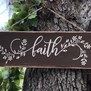 FAITH Sign Wood, Faith Wall Hanging, Faith Scipt Wall Decor - Etsy