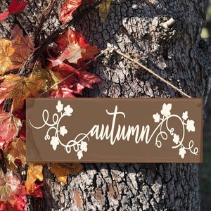 AUTUMN Script Sign, Rustic Wood Fall Sign, Fall Decor, Autumn Wall ...