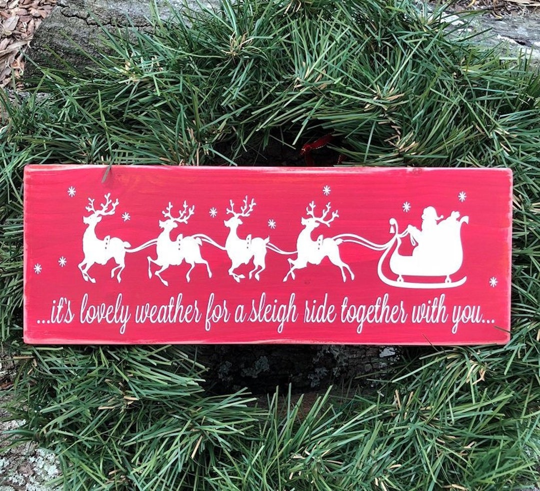 Santa Sleigh Sign Wood, Christmas Wall Decoration Rustic, Christmas ...