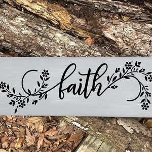 FAITH Sign Wood, Faith Wall Hanging, Faith Scipt Wall Decor - Etsy