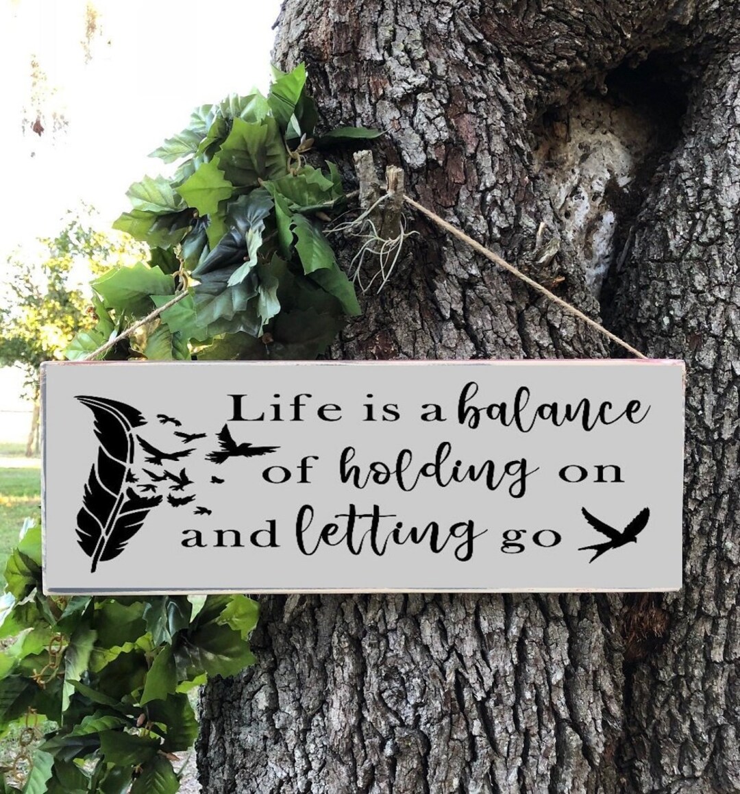Life is A Balance Sign, Inspirational Wall Decor, Rustic Wood Sign ...