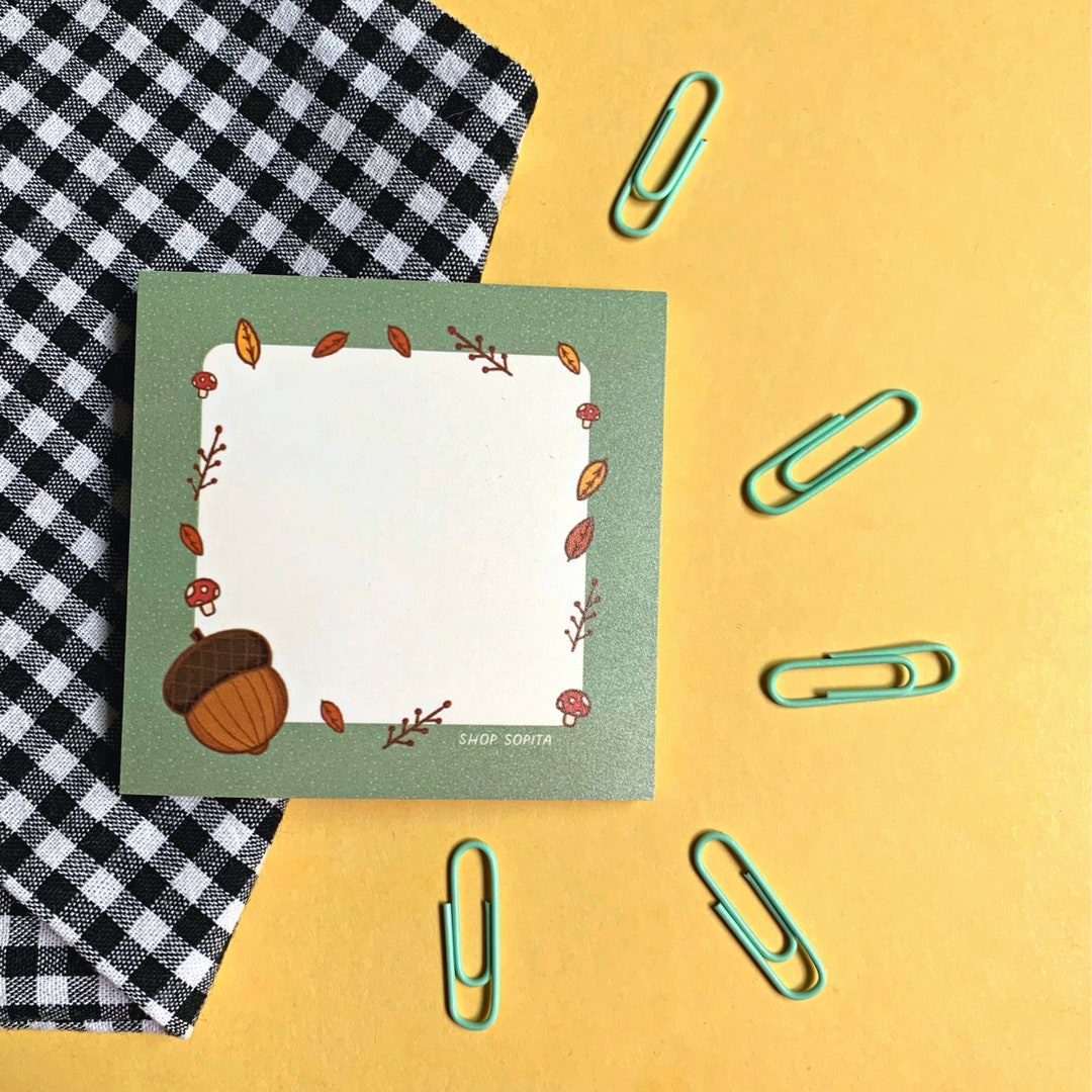 Mighty Acorn and Fall Foliage 50 Sheets 3X3 Inch Post-it Notes - Sticky ...