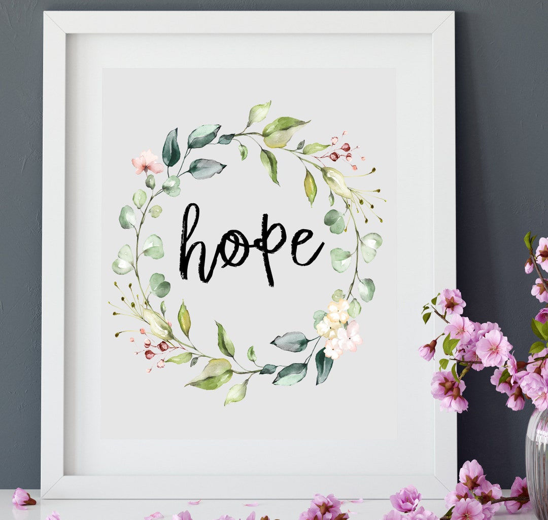 Hope Digital Download Printable Wall Decor Shabby Chic Farmhourse Wall ...