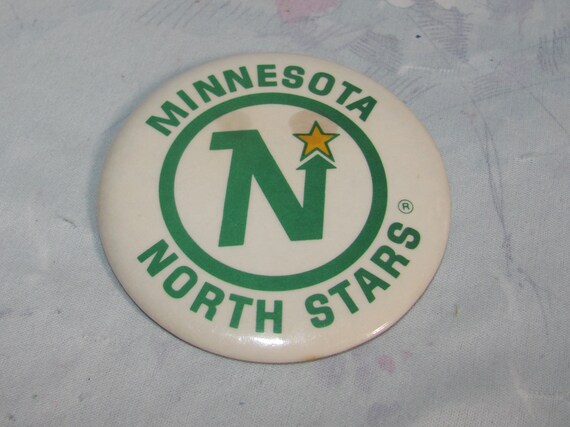 Vintage NHL Minnesota North Stars Round Pin - White a… - Gem