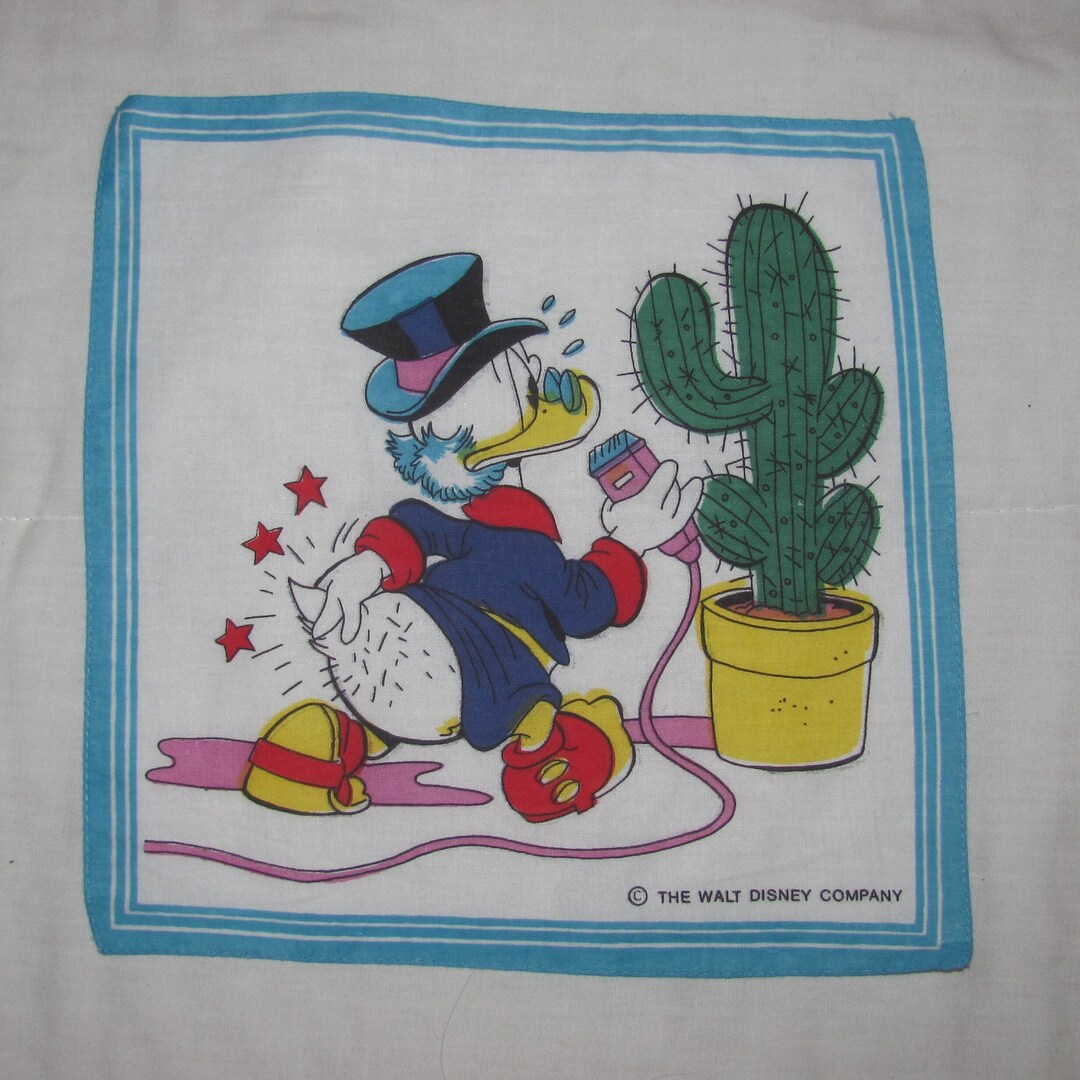 Vintage Square Disney Donald Duck Square Bandana, Handkerchief, Hanky ...
