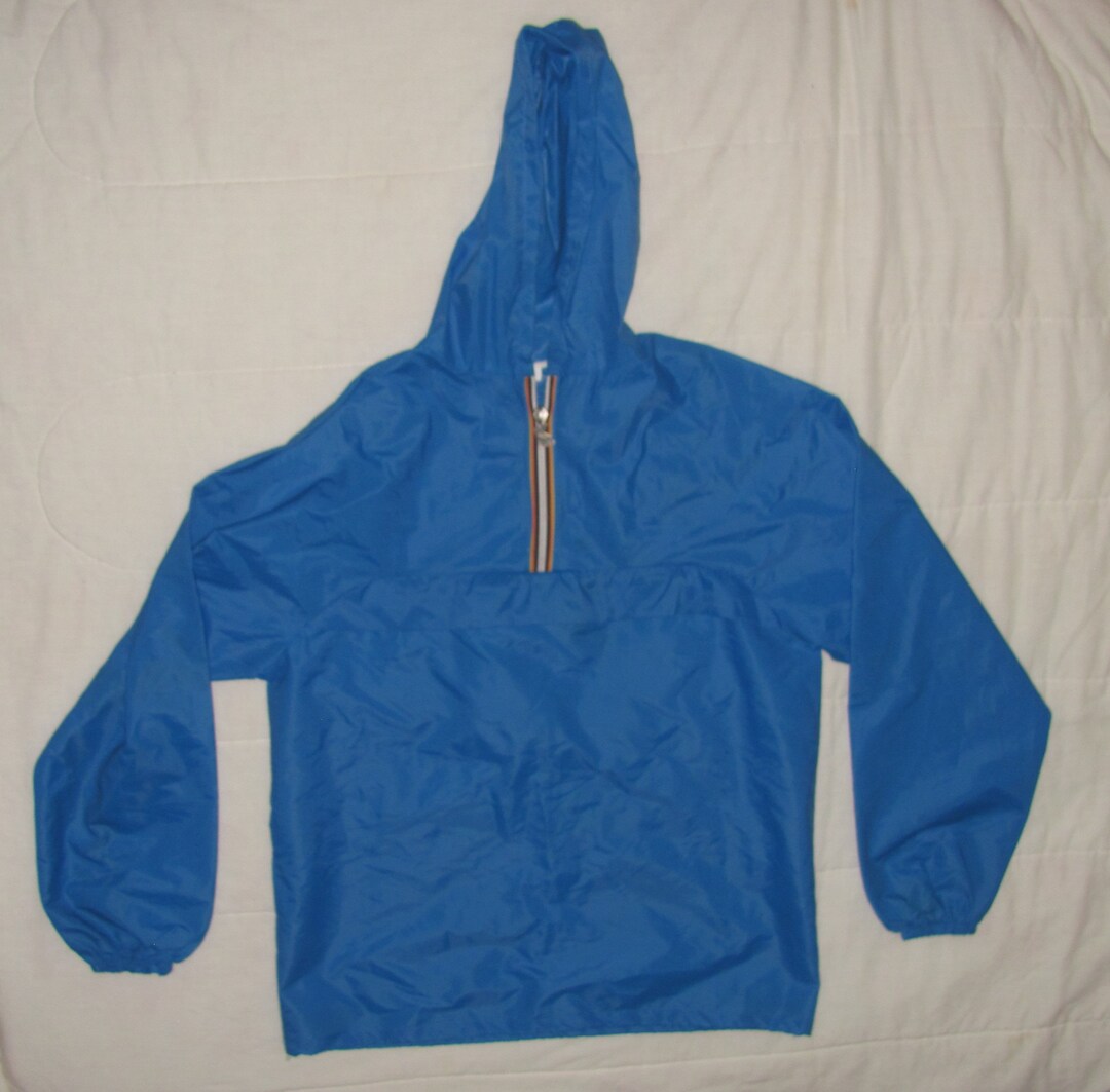 Vintage K-way Raincoat/windbreaker Blue Adult Size 5 Made - Etsy