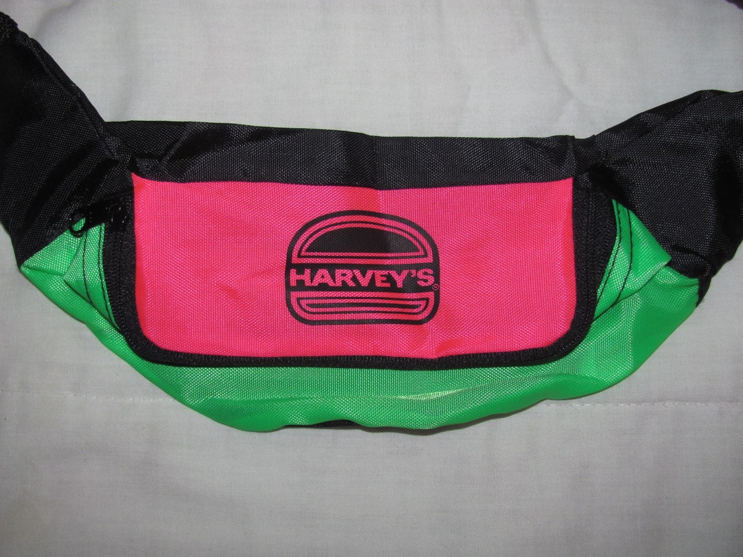 Vintage Harvey's Fanny Pack - Bright Pink, Green, Black - Hip Sack - 1 ...