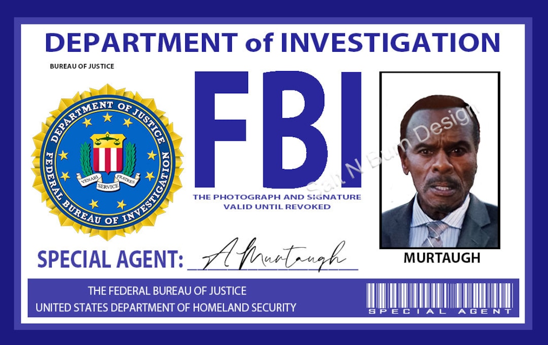 Supernatural FBI Badge "agent Murtaugh" AKA Rufus (steven Williams) - Etsy