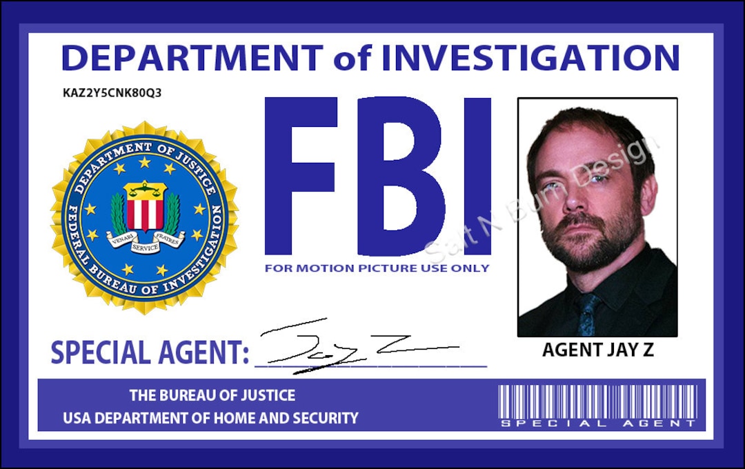Supernatural FBI Badge "jay Z" AKA Crowley - Etsy