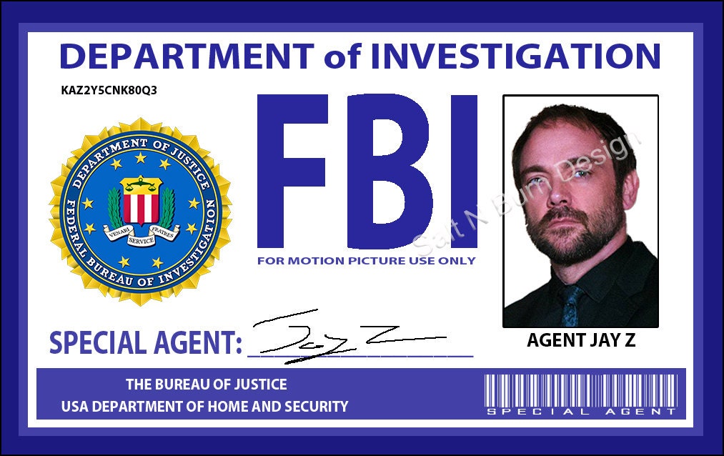 Supernatural FBI Badge "jay Z" AKA Crowley - Etsy
