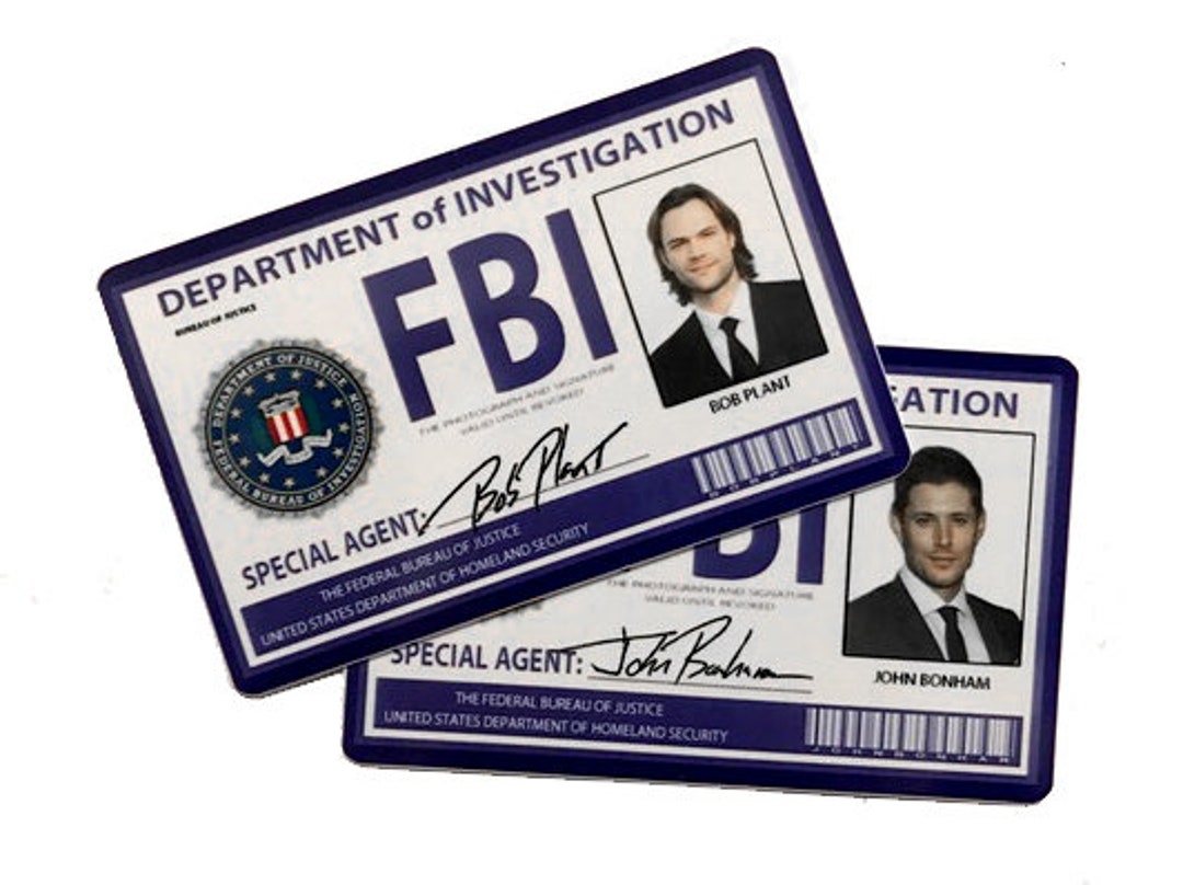 Supernatural (2 Pack) Prop FBI Badges With Sam and Dean Winchester - Etsy
