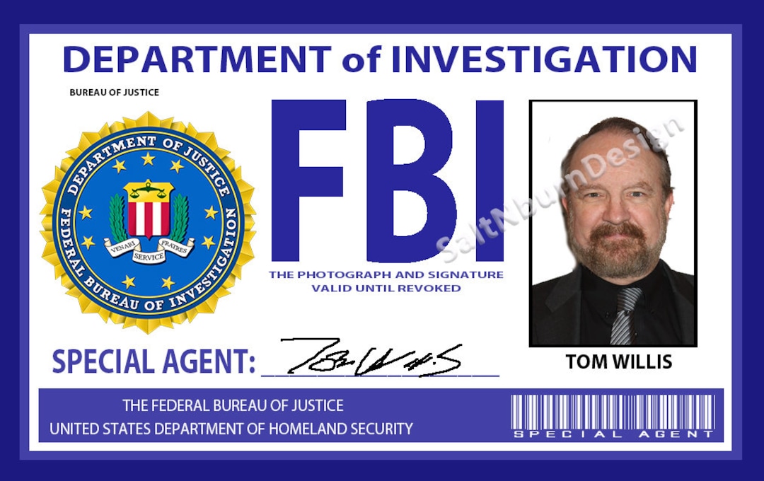 Supernatural FBI Prob ID Badge With Bobby Singer AKA Agent Willis - Etsy