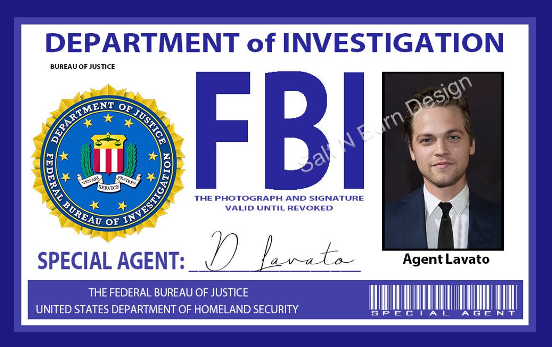 Supernatural FBI Badge "agent Lavato" AKA Jack (alexander Calvert) - Etsy