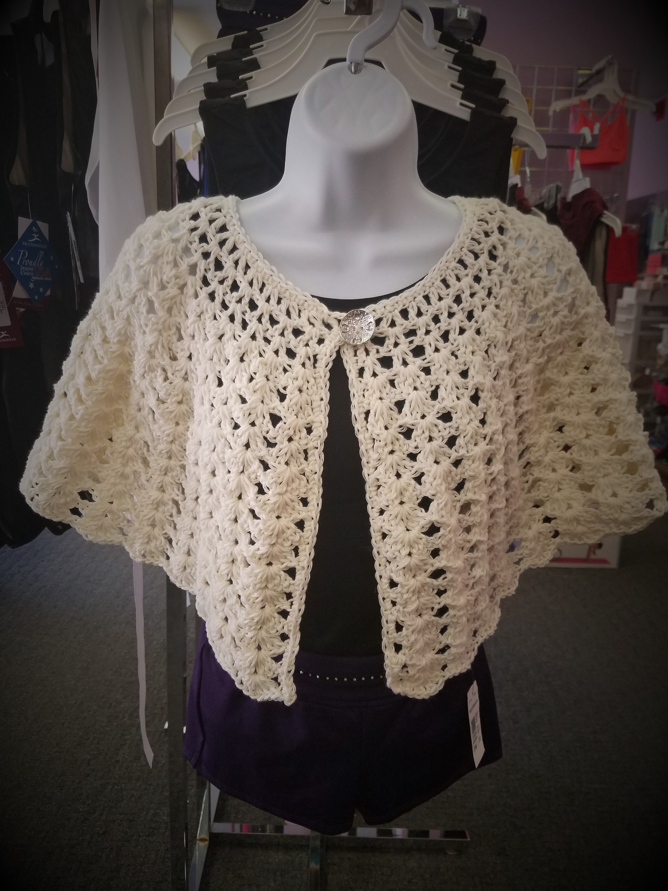 Crochet Capelet Shawl W/ Button - Etsy