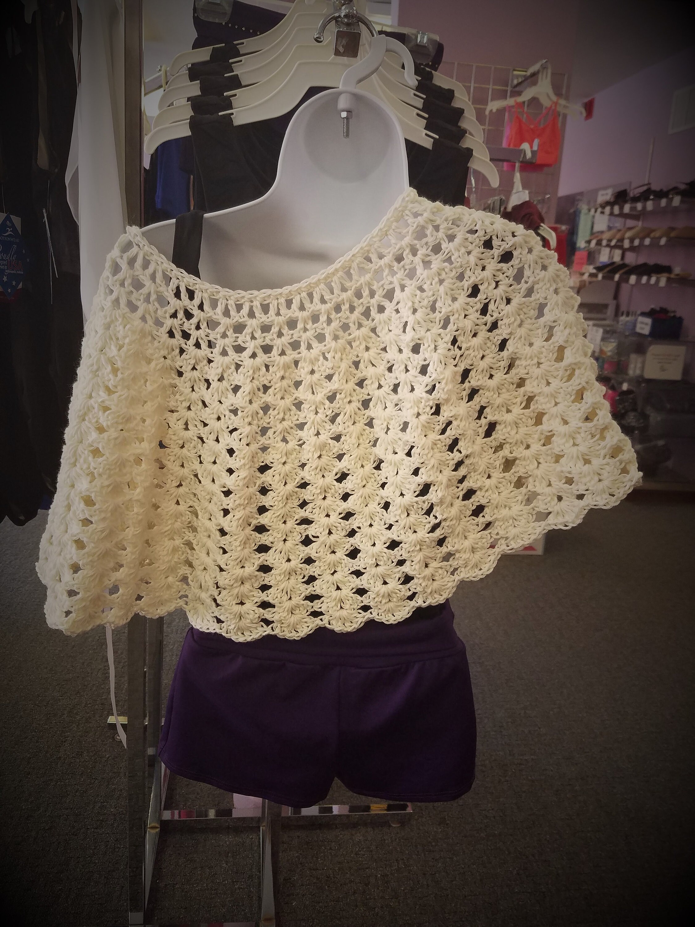 Crochet Capelet Shawl W/ Button - Etsy