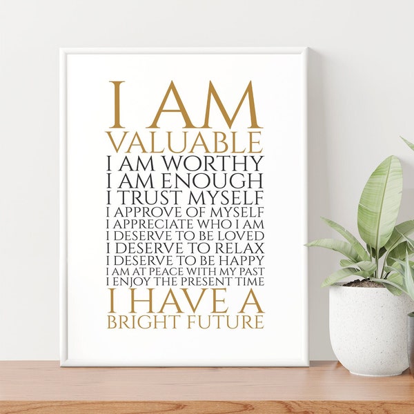 Mental Health Affirmations Poster - Etsy