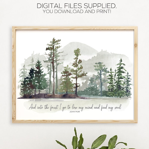 John Muir Quote Wall Art - Etsy