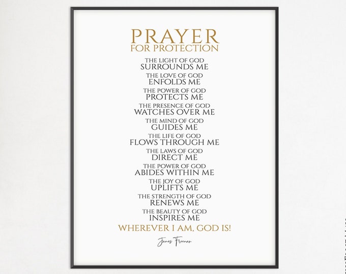 The Unity Prayer for Protection Flashcard - Laminated - Etsy