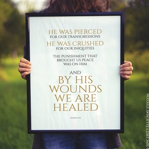 Healing Words Bible Verse Large Wall Art Printable - by His Wounds ...