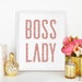 Boss Lady Gifts Printable Rose Gold Cubicle Office Decor | Etsy