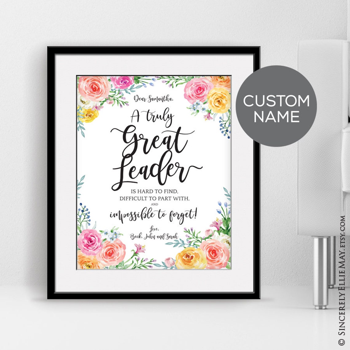 Leadership Gifts Appreciation - Leader Wall Art Personalization Quotes ...