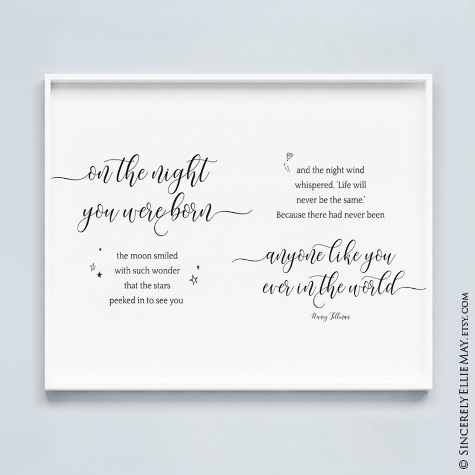New Born Gift Parents Gift on the Night You Were Born - Etsy Australia