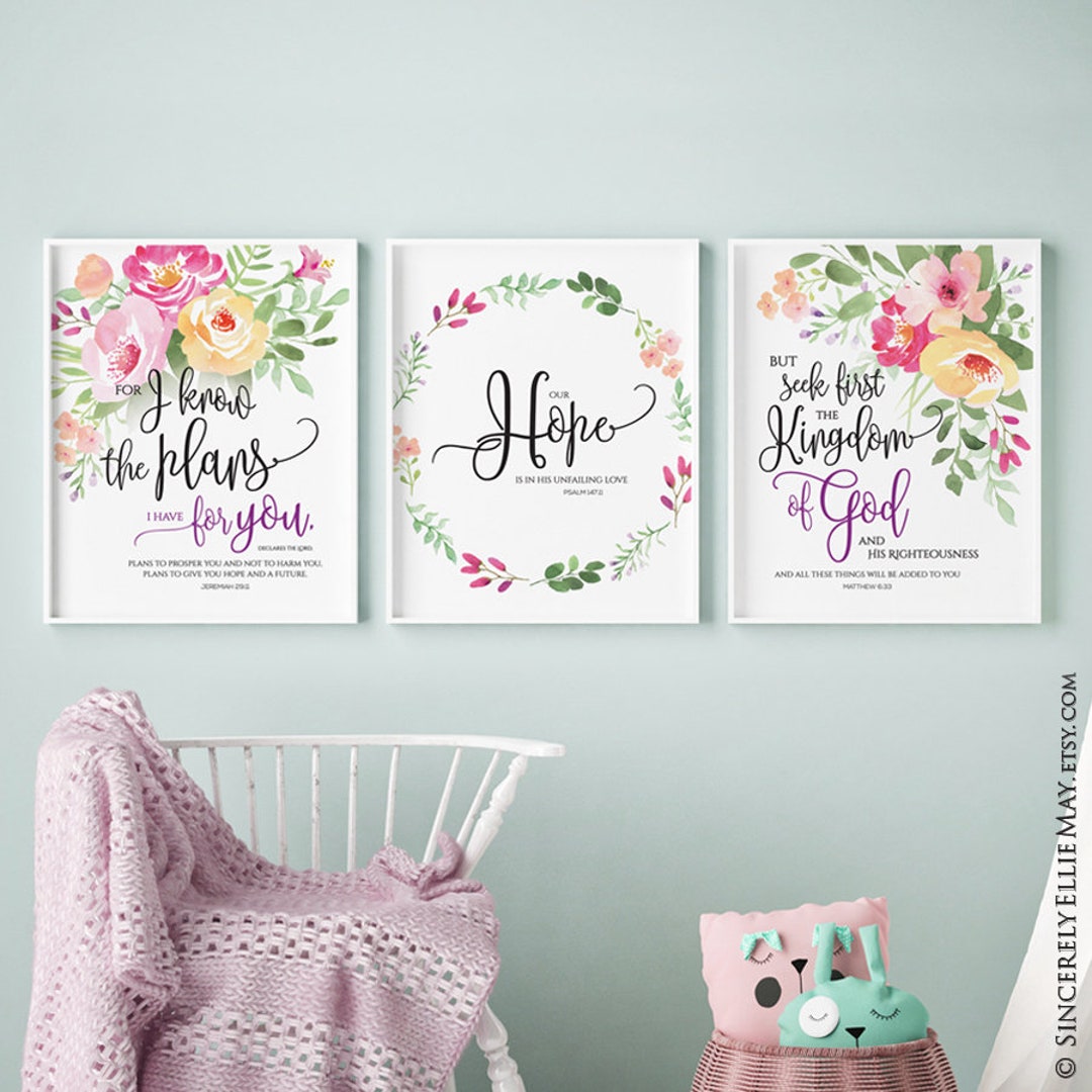 Christian Hope Wall Art Decor Posters, Set of 3 Bundle YOU PRINT ...