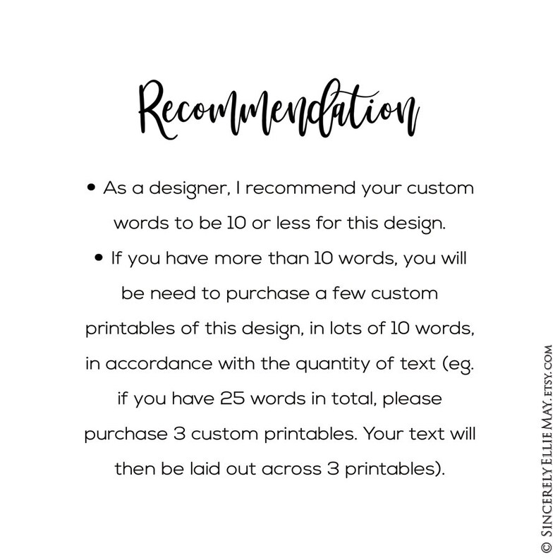 Custom Quote Art Personalized Words Printable Made Specially | Etsy