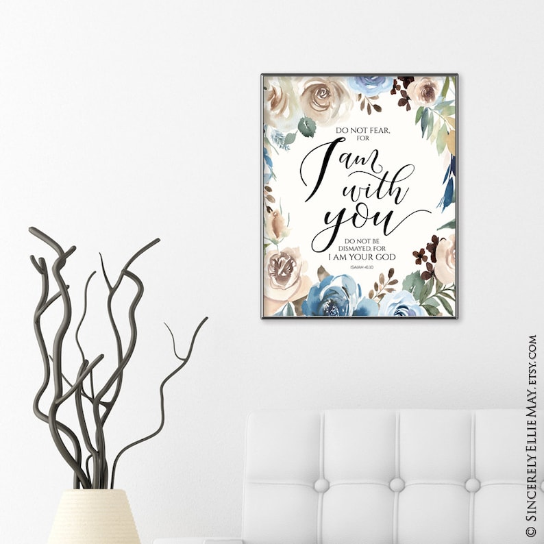 Isaiah 41:10 Bible Verse Poster Christian Quote, I Am With You - Large ...