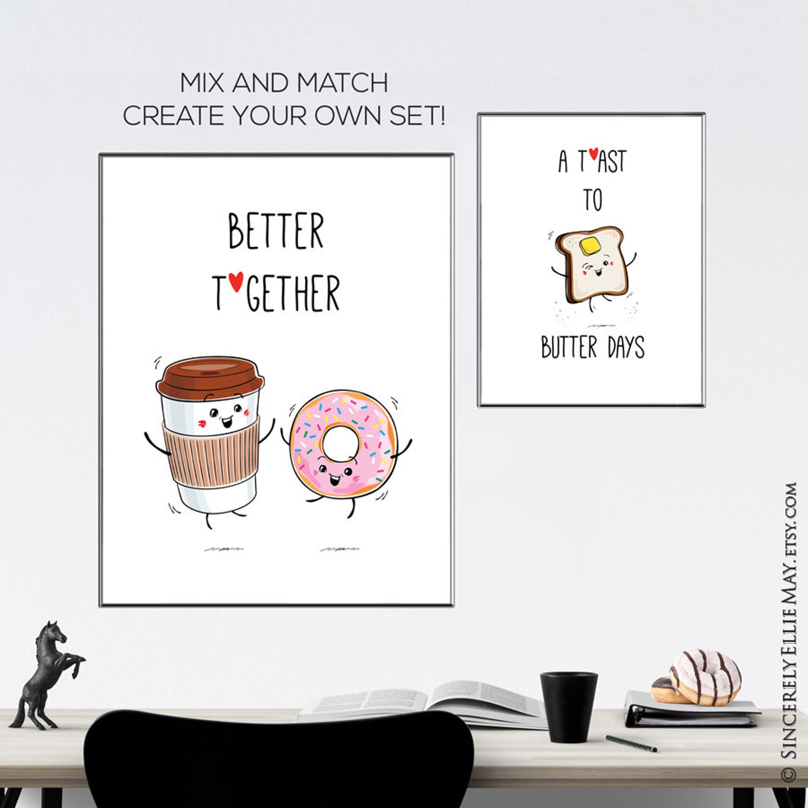 Better Together Sign Coffee Donut Printable Poster Positive | Etsy ...