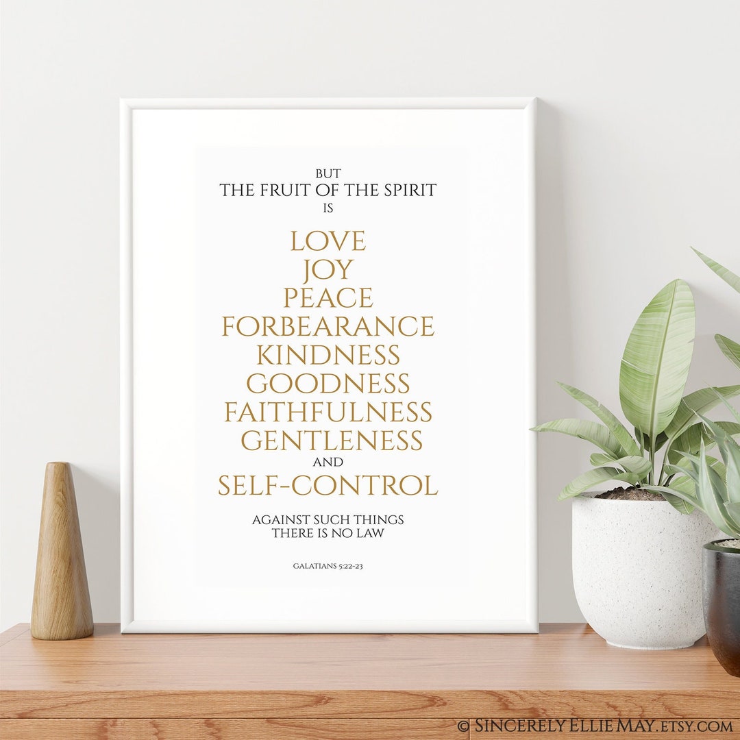 Fruit of the Spirit Bedroom Decor, Living Room Bible Verse Wall Art ...