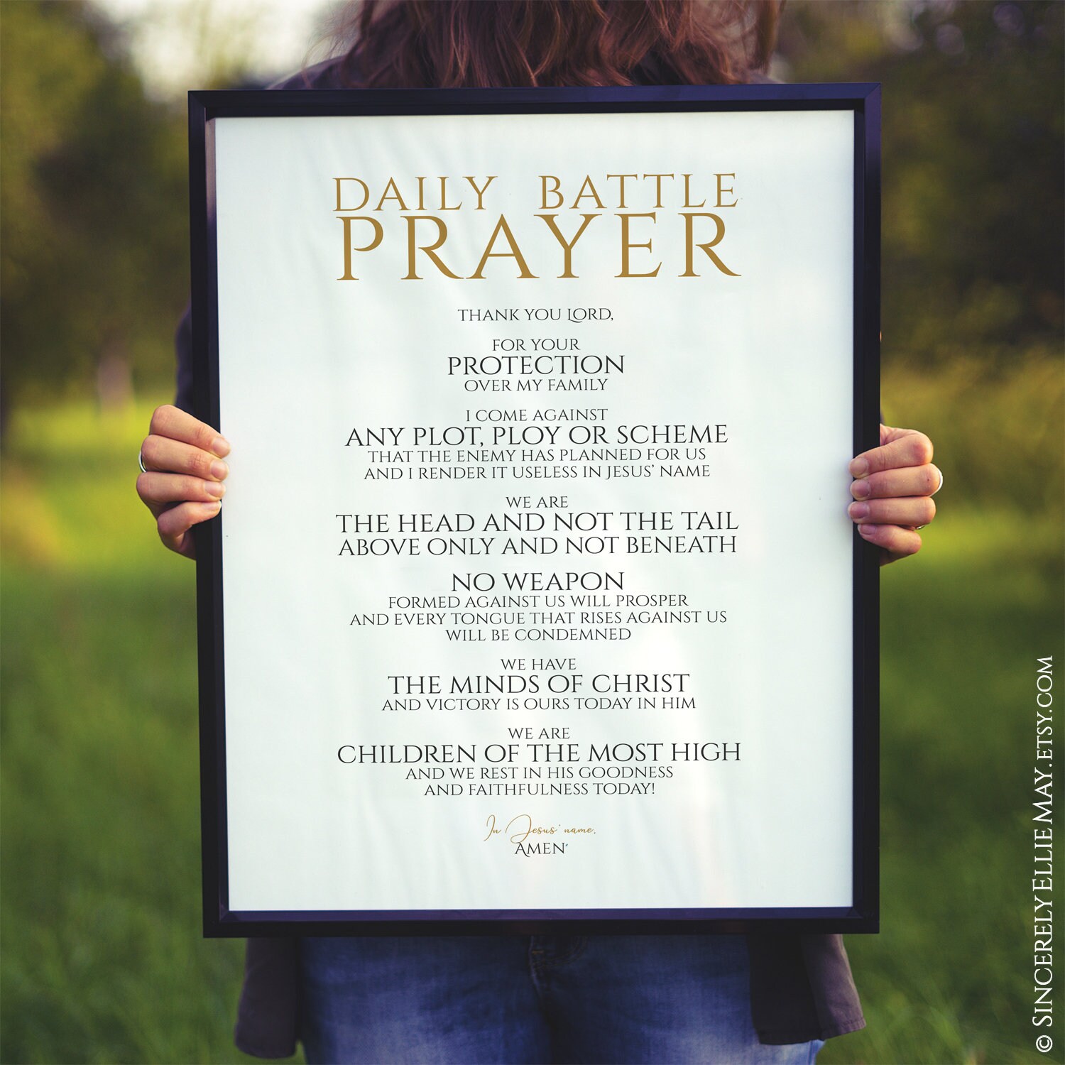 Spiritual Warfare Prayer Religious Wall Art on Seeking - Etsy Australia