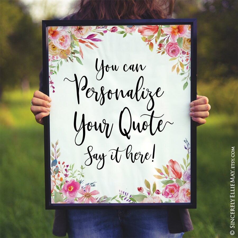 Wildflowers Sign Customized Quote Printable Your Quote Here - Etsy ...
