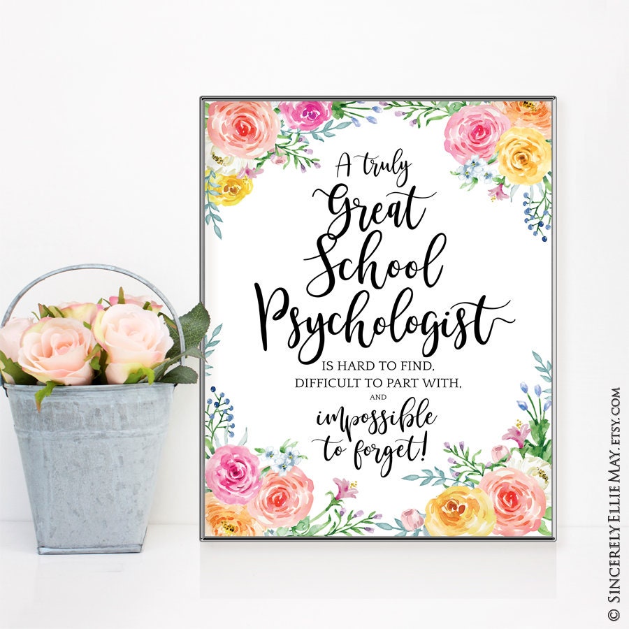 School Psychologist Appreciation Gifts Psychology Wall Art | Etsy